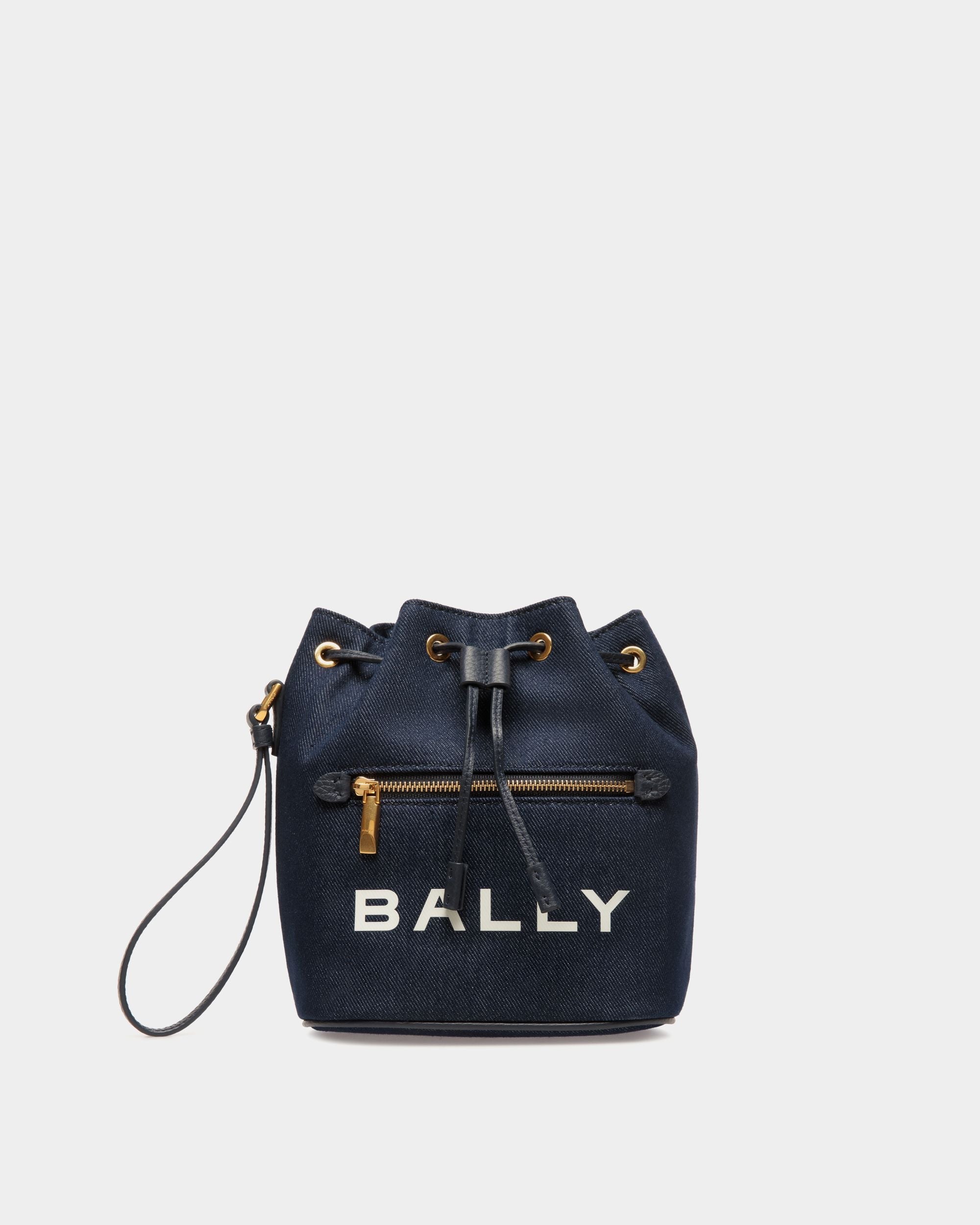 Women's Blue Mini Bucket Bag in Blue Denim | Bally Global